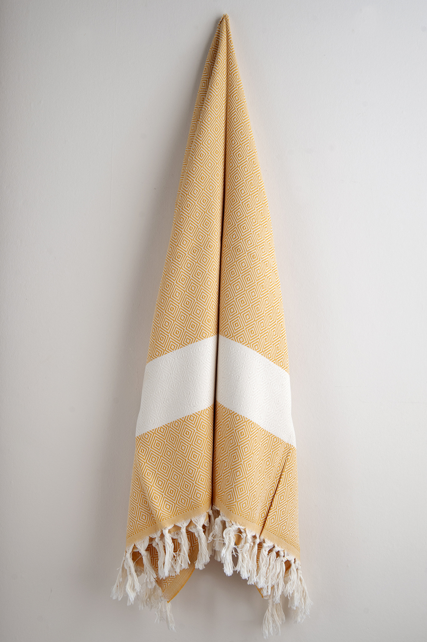 Yellow Diamond Turkish Towel - Hamam Square